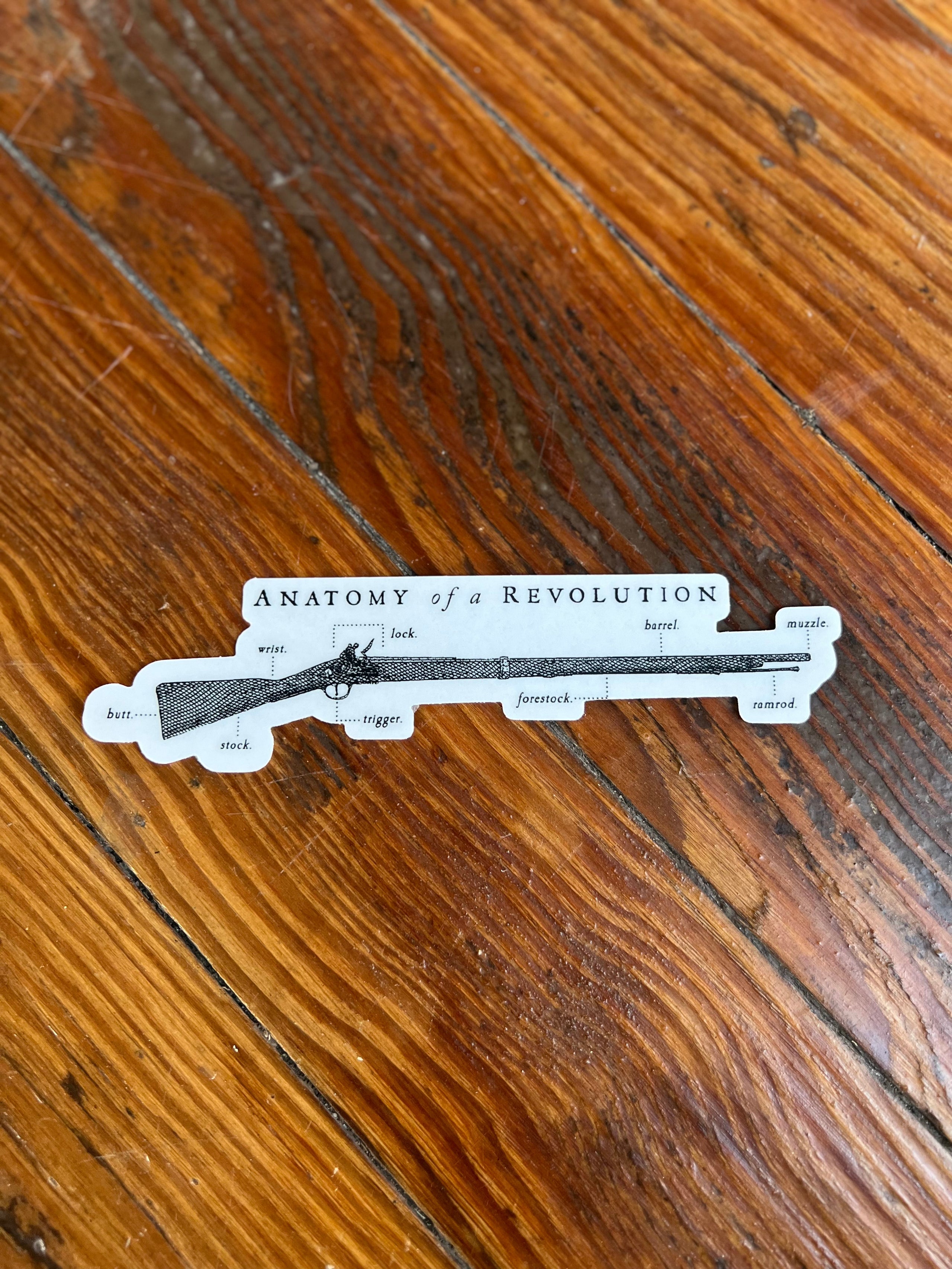 An Anatomy of a Revolution Musket Diagram Sticker | Liberty & Co.